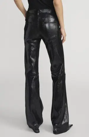 FRAME Faux Snakeskin Bootcut Leather Pants
