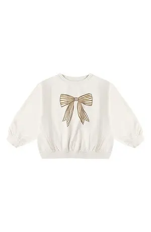 RYLEE + CRU Bow Graphic Cotton-blend Sweatshirt - Natural