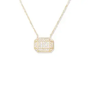 CAMPBELL + CHARLOTTE Spark Emerald Cut Charm Necklace - Diamond-gold