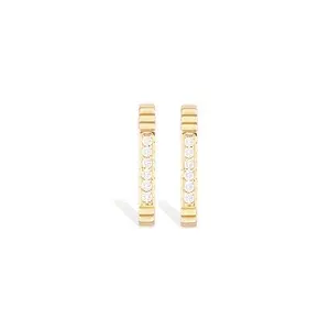 CAMPBELL + CHARLOTTE Spark Octagon Hoop Earrings - Diamond-gold