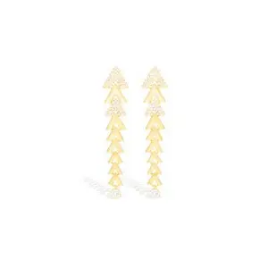 CAMPBELL + CHARLOTTE Spark Chevron Link Chandelier Earrings - Diamond-gold