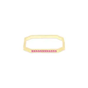 CAMPBELL + CHARLOTTE Spark Octagon Bangle Bracelet - Pink Sapphire-gold