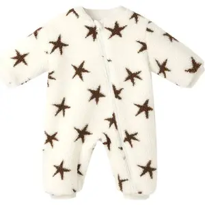 RYLEE + CRU Star Print Fleece Footie - Natural