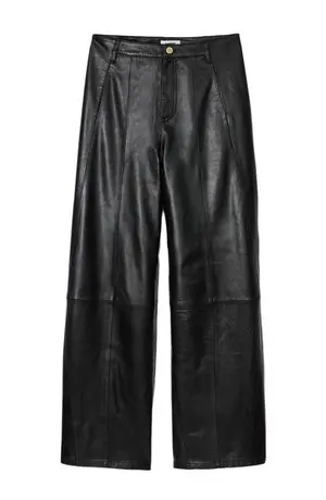 Sandro Wide-leg Leather Trousers