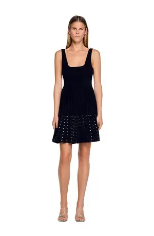Sandro Short Rhinestone Embellished Dress