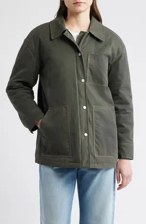 Rails Tessuto Waxed Cotton Jacket With Faux Fur Collar