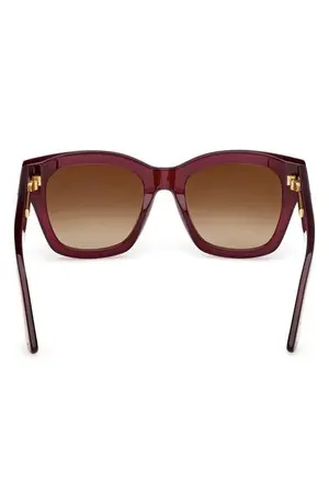 TOM FORD 53mm Butterfly Sunglasses - Dark Plum/baguette/brown
