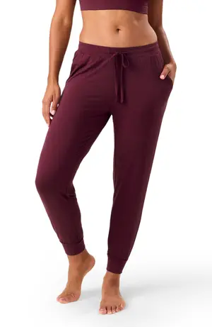 KINDRED BRAVELY Everyday Maternity & Postpartum Lounge Joggers - Deep Burgundy