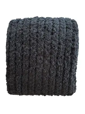 Anaya Oversized Plush Chenille Sweater Throw - Charcoal Grey
