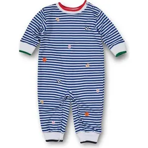 FLORENCE EISEMAN Stripe Knit Longall With Embroidered Sport Balls - Royal Stripe