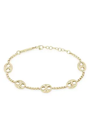 Zoe Chicco 14k Gold Mariner Station Bracelet - 14k Yellow Gold