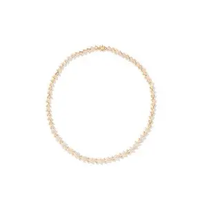 CAMPBELL + CHARLOTTE Spark Chevron Link Necklace - Diamond-gold