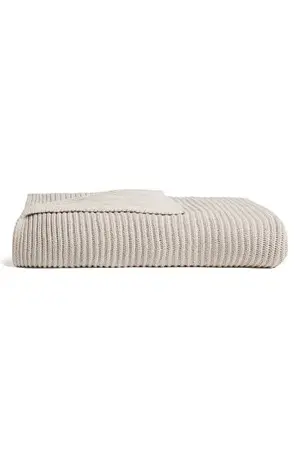 PARACHUTE Organic Cotton Ribbed Throw Blanket - Bone
