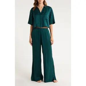 Lunya Stripe Jacquard Washable Silk Pajamas - Dusk Cyp Jq