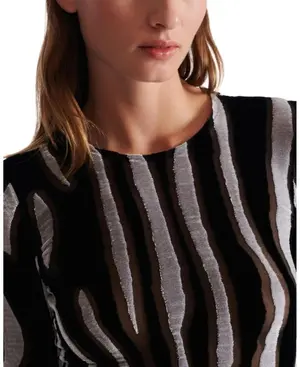 Balmain Zebra-print Velvet Bodycon Top
