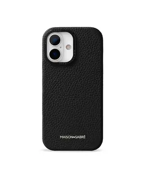 MAISON DE SABRE Leather Phone Case - Black Caviar