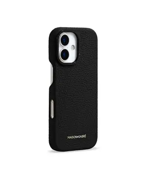 MAISON DE SABRE Leather Phone Case - Black Caviar