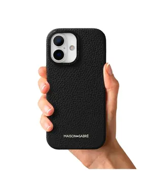 MAISON DE SABRE Leather Phone Case - Black Caviar