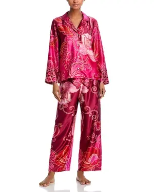 Natori Deco Notch Pajama Set - Red