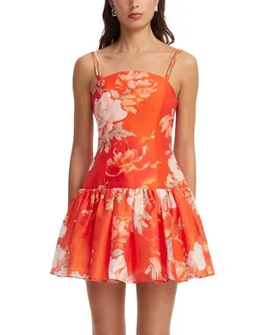 LEO LIN Lorena Ruffled Minidress - Saffron