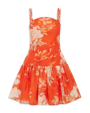 LEO LIN Lorena Ruffled Minidress - Saffron