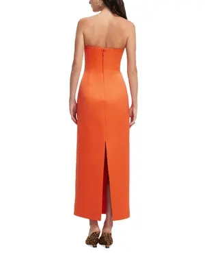 LEO LIN Ava Applique Floral Bustier Maxi Dress - Saffron