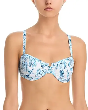 Aqua Underwire Bikini Top - White Multi