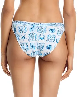 Aqua Printed Basic Bikini Bottom