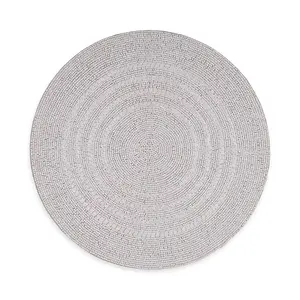AMAN IMPORTS Ivory Beaded Round Charger - White