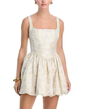 Ivory Brocade Mini Dresses
