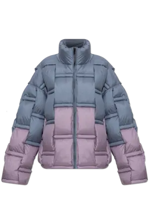 RAXXY Quilted Down Jacket With Stand Collar Blue
