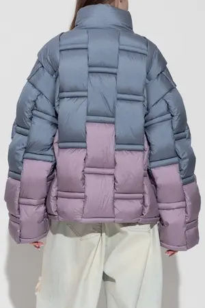 RAXXY Quilted Down Jacket With Stand Collar - Blue