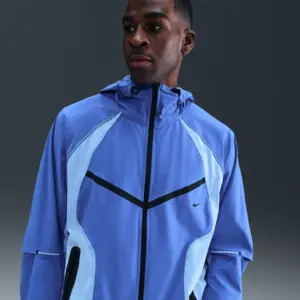 Nike Tech Dri-fit Woven Color-block Windrunner Loose Jacket - Blue