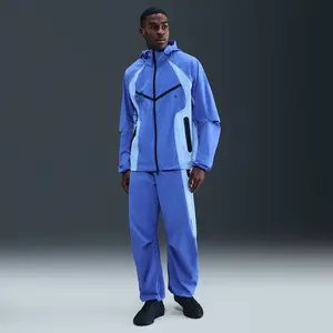 Nike Tech Dri-fit Woven Color-block Windrunner Loose Jacket - Blue