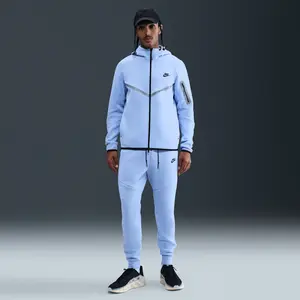 Nike Tech Full-zip Fleece Windrunner Jacket With Reflective Accents - Blue