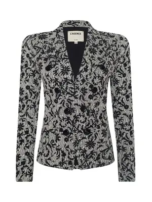 L'Agence Bethany Flocked Tweed Blazer
