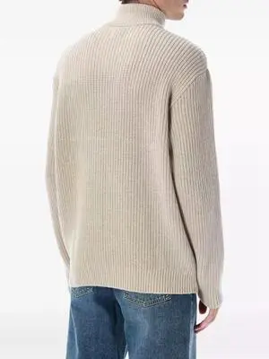 Colorful Standard Ribbed Half-zip Sweater - Neutrals