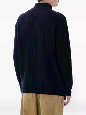 Colorful Standard Ribbed Half-zip Sweater - Blue