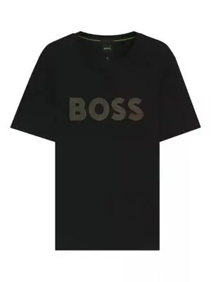 BOSS Logo-detail Cotton T-shirt - Black