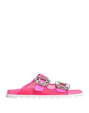 ROGER VIVIER Sandals In Textile Fibers And Leather - Pink