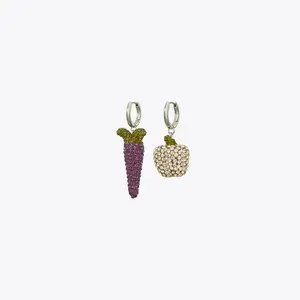 Tory Burch Curiosity Vegetable Earrings - Pink/purple