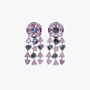 Tory Burch Curiosity Resin Chandelier Earrings - Pink