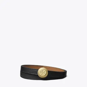 Tory Burch Romy Reversible Belt - Black/aged Tan
