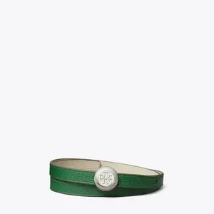 Tory Burch 1" Romy Reversible Belt - Dark Kale/light Stone