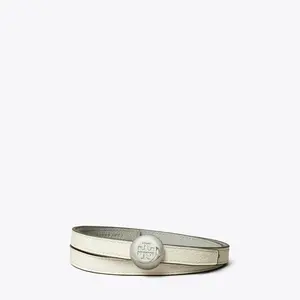 Tory Burch Romy Reversible Belt - Warm White/light Granite