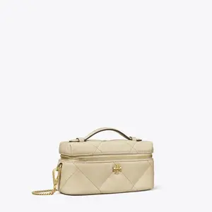 Tory Burch Kira Diamond Quilt East-west Vanity Case - Light Stone