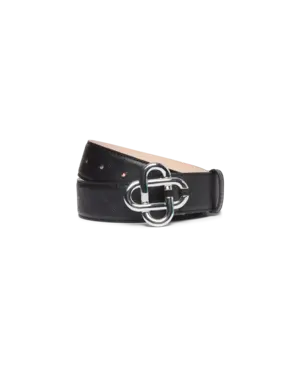 Casablanca Monogram Cc Leather Belt - Multicolor