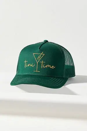 Beach Riot Drinks Trucker Hat Green Tini Time