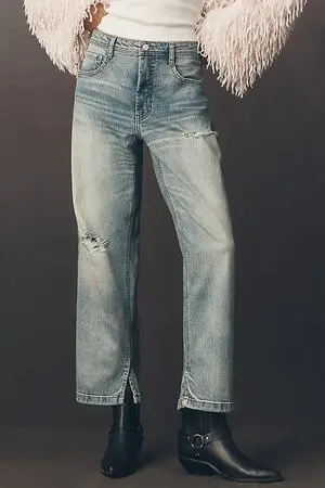 PILCRO Jules Mid-rise Relaxed Straight-leg Jeans - Medium Denim