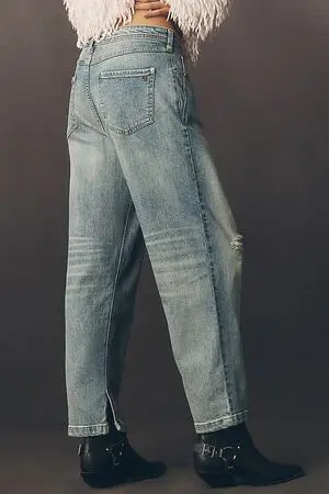 PILCRO Jules Mid-rise Relaxed Straight-leg Jeans - Medium Denim